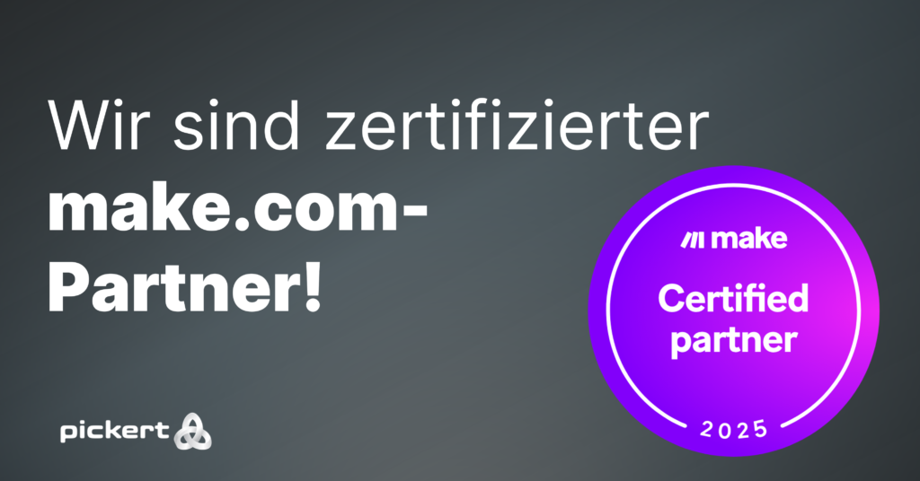 Wir sind zertifizierter make.com-Partner! - Pickert GmbH
